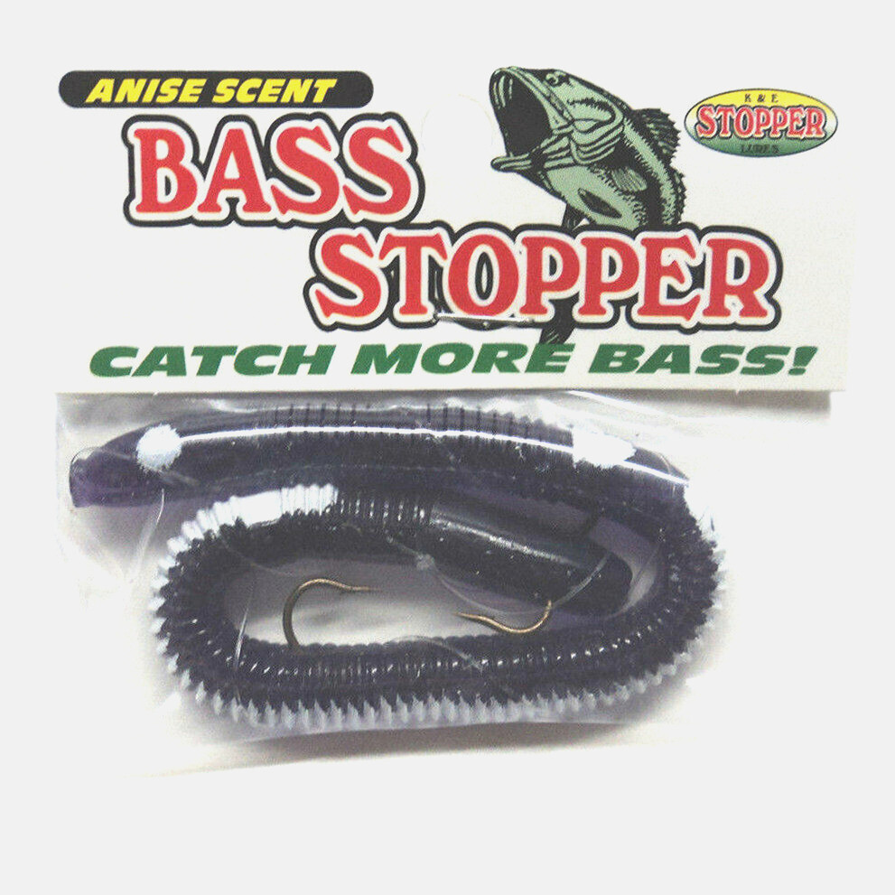 K&E Bass Stopper 3-Hook Rigged Worm, 6", SIX Packs, Anise Scent #BS1PK ...