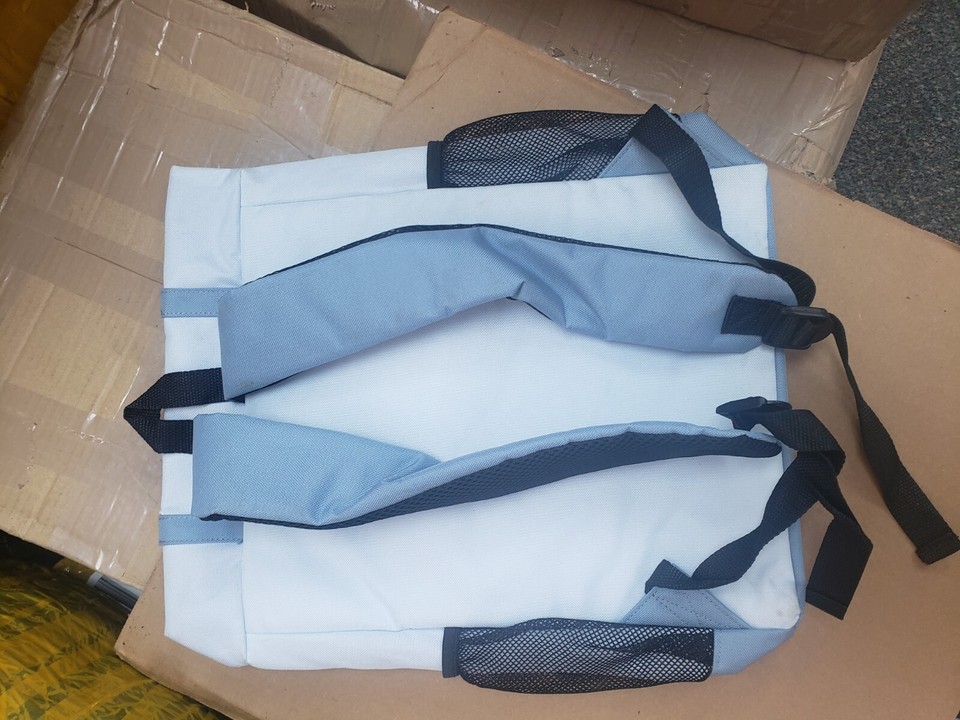 Ivory Ella 16" Rollover Backpack Book Laptop Bag Blue Magenta | eBay