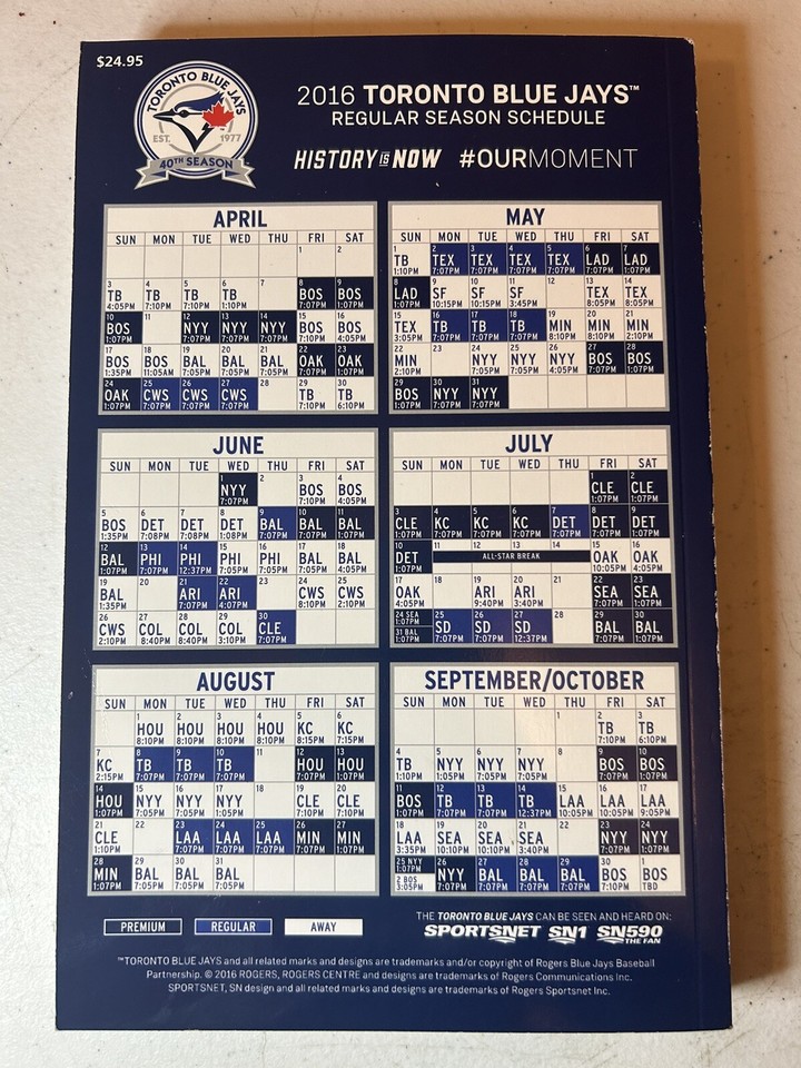 2016 Toronto Blue Jays MLB Baseball Media Guide Info and Record Book ...