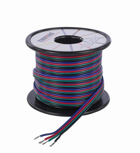 4 Core Cable 22awgElectrical Wire 40 Feet 4 Pin RGB Extension Cable ...