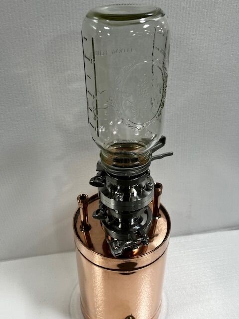 1/2 Gal. Glass Jar Infuser for 4" Cap Logic Thumper with 2" Stainless ...