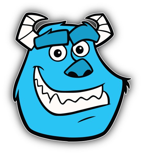 Monsters Inc Cartoon James P Sullivan Face Sticker Bumper Decal ...