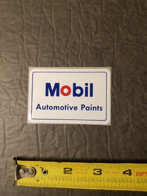 MOBIL AUTOMOTIVE PAINTS VINTAGE AUTOMOTIVE DRAG RACING DECAL / STICKER ...