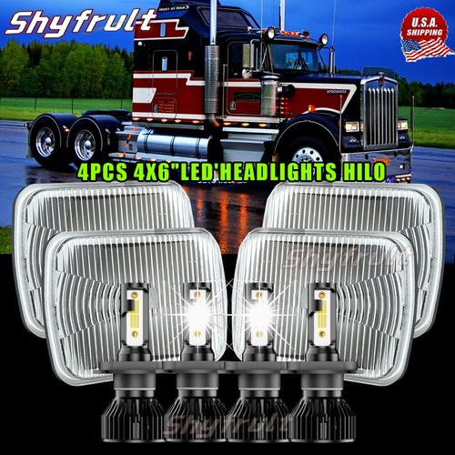 fit Kenworth T800 1987-2023 W900 1981-2023 4pcs 4x6inch Rectangle Led ...