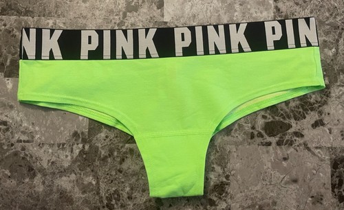 NWT VICTORIA'S SECRET PINK M NEON GREEN THICK LOGO BAND RARE CHEEKSTER ...