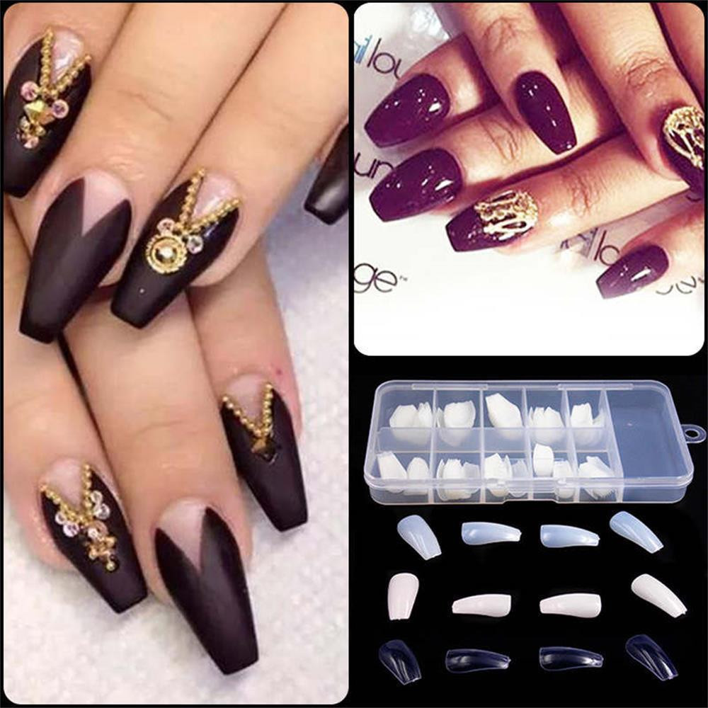 Half And Half Painted Nails
