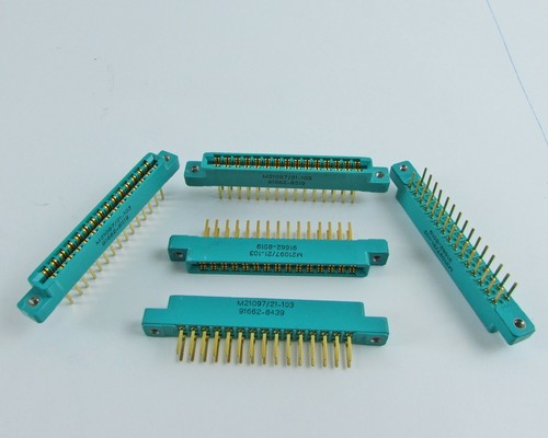 Lot of (5) Elco Cardedge M21097/21-103 Connectors 15/30 PC w/ Threaded ...