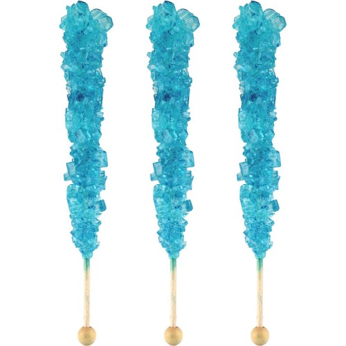 Blue Raspberry Flavoured Crystal Lollipop Sticks Pack of 5 Lolly Buffet ...