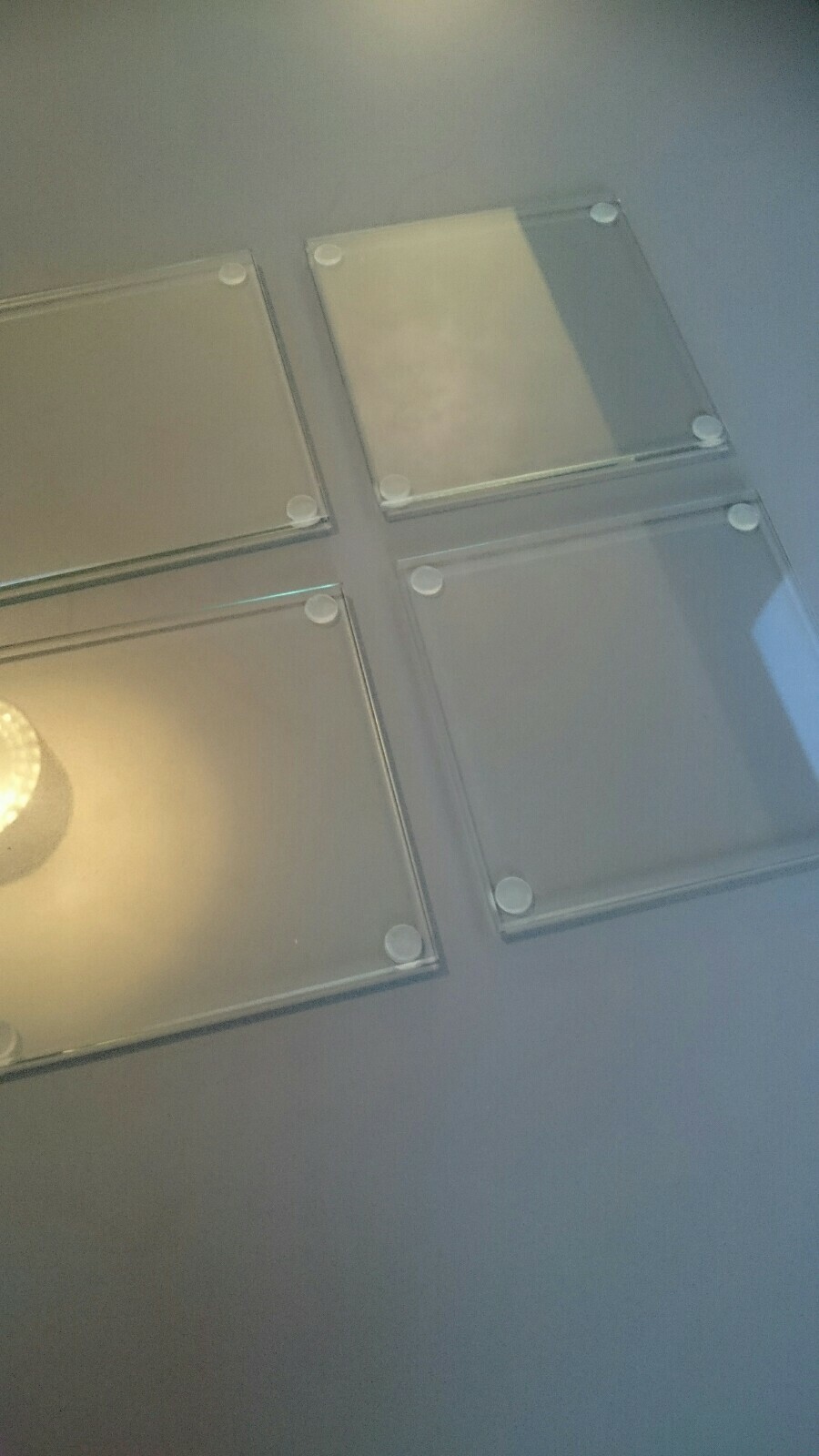 4mm Thick tempered Glass Coasters Set Of 6 with protective bumpons on ...