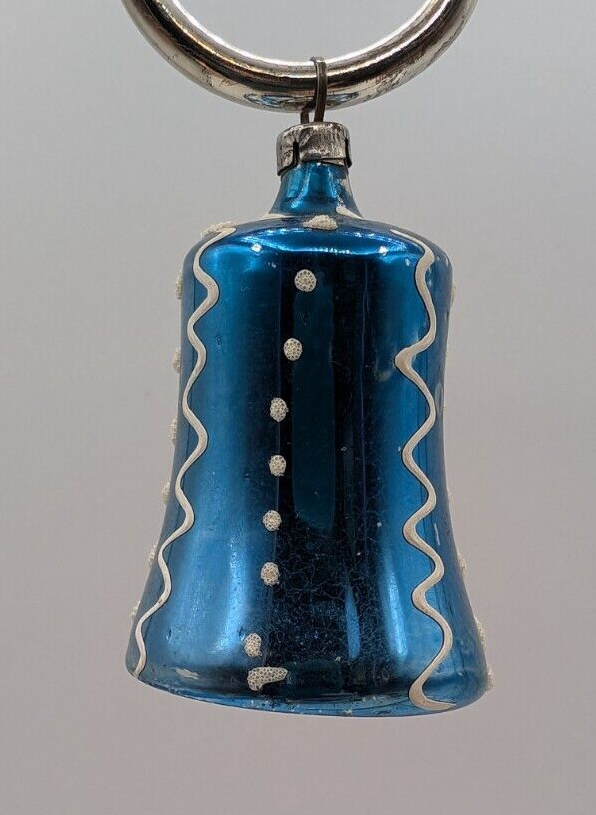 Vintage Antique Glass Bell w Clapper Christmas Ornament Germany Blue | eBay