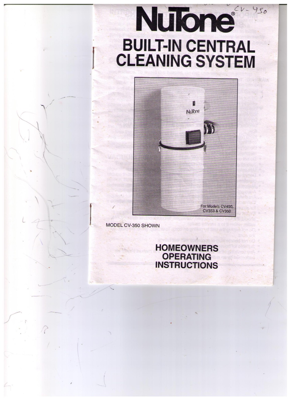 NuTone Built-in Central Cleaning system model CV45 | eBay