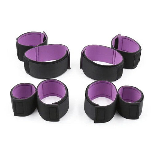 Adult Wrist&Ankle Cuff Handcuff Binding Set Leg Strap Locking Arm To ...