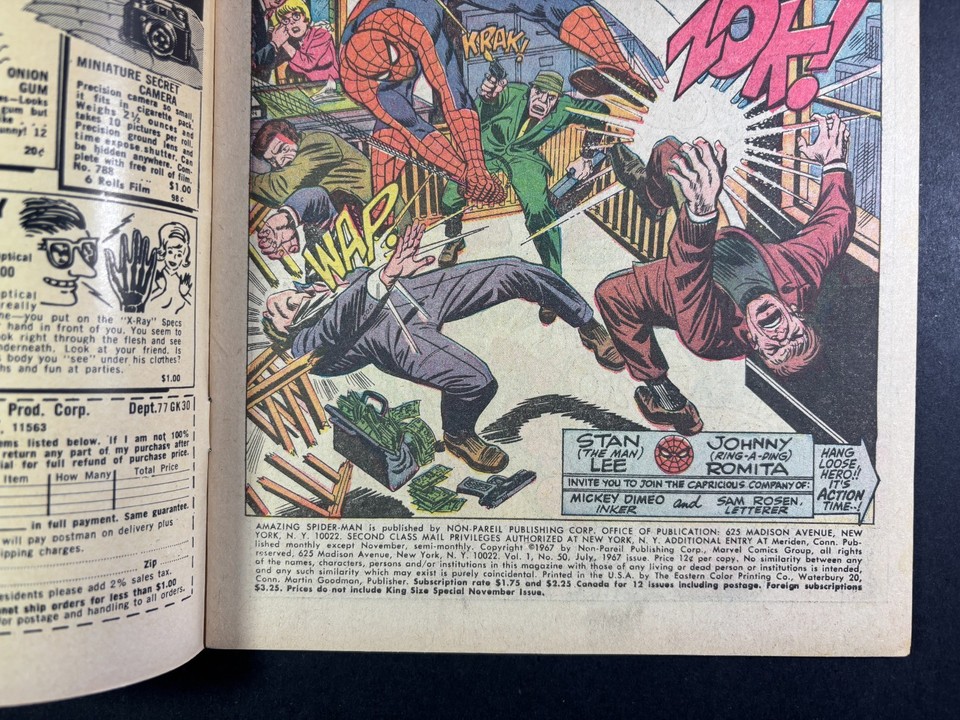 The Amazing Spider-Man Vo1. 1 #50, Spider-Man No More! Marvel 1967, V ...