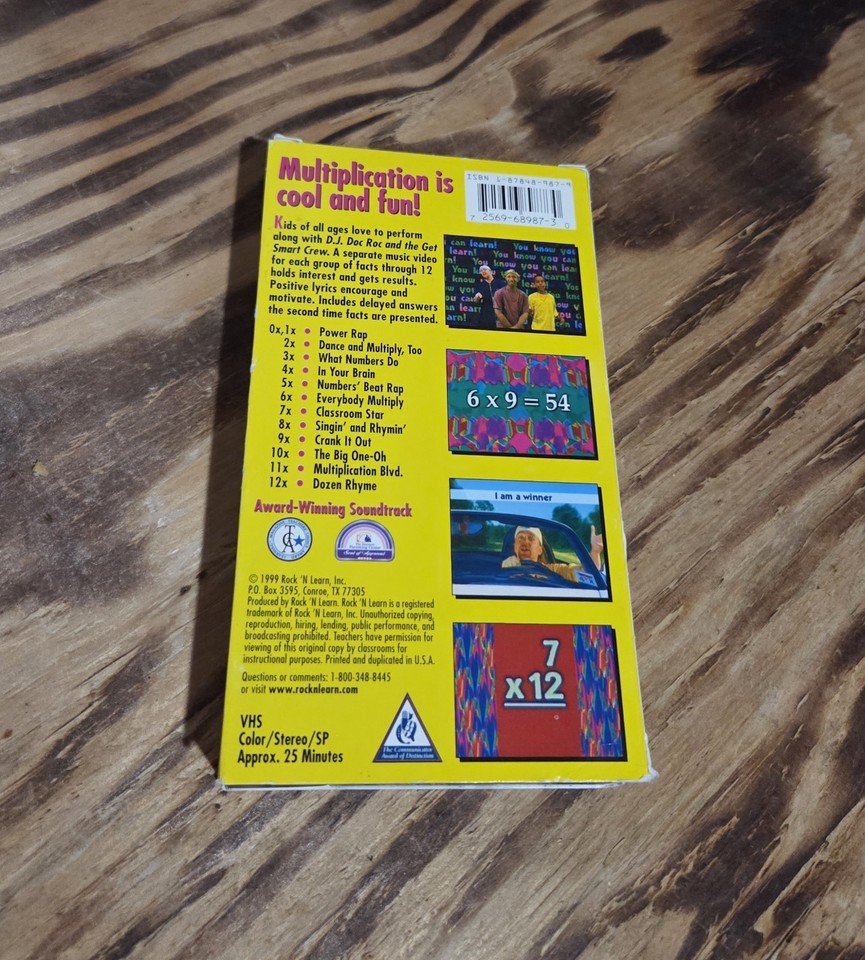 1999 Rock N Learn VHS Multiplication Rap Educational Math Music Video ...