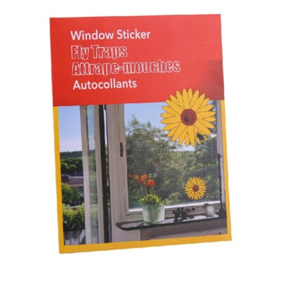 50PCS FLY TRAP WINDOW STICKERS STICKY SUNFLOWER INSECT BUG FLIES KILLER ...