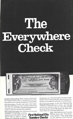 1968 First National City Travelers Checks Vintage Print Ad Banking ...