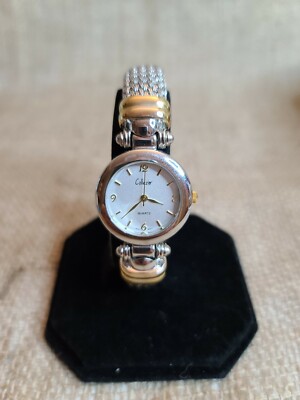 Collezio Quartz Women's Watch Silvertone/Goldtone Hinged Bangle GUC New ...