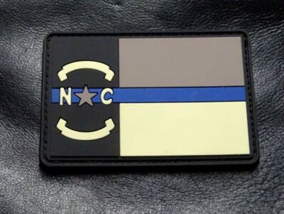 North Carolina State Flag Thin Blue Line NC Patch (HOOK- PVC Rubber) | eBay