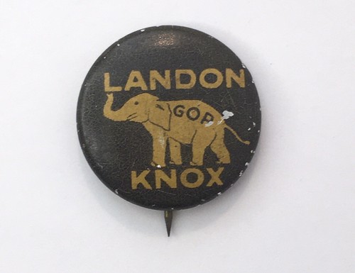 1936 Landon-Knox Presidential Campaign Pin 3/4 " Republican GOP ...