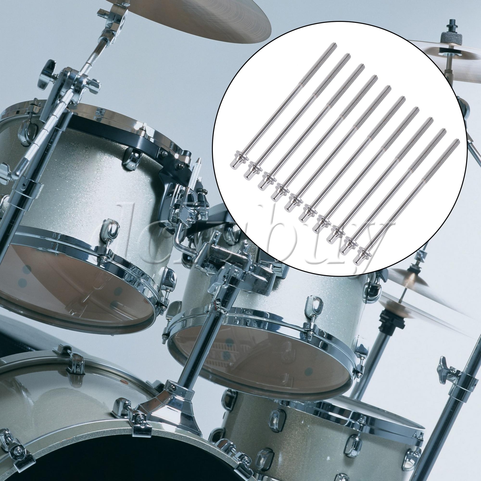 10 x Drum Tension Rods Iron 1/5" Thread 120mm for Percussion with ...