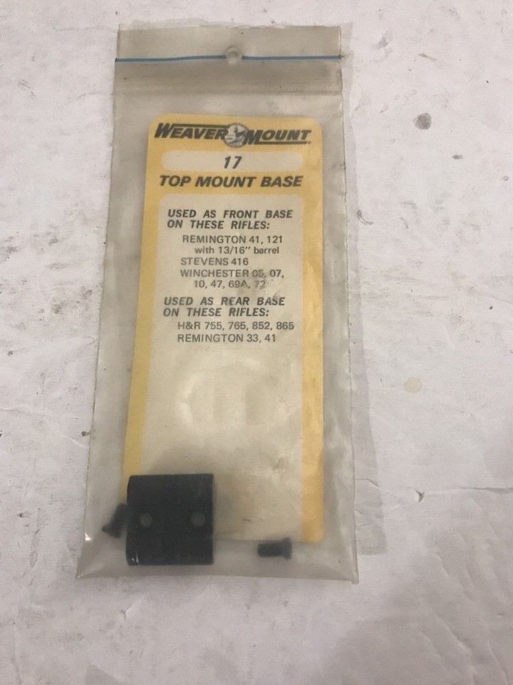 Weaver 48017 Top Mount Base 17 Rear Base Remington Winchester-New ...