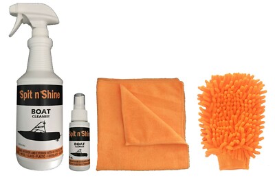 Spit n Shine Boat Cleaning Kit Fiberglass, Gelcoat, Vinyl, Grime, Bugs ...