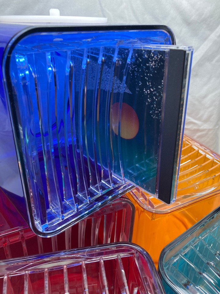 Rare 2001 Guzzini Colorful Designer CD Holder Display Retro Frutiger ...