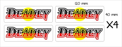 Deadly Stickers FOUR (4) 120 x 40 mm each | eBay