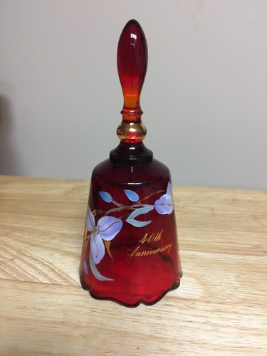 Ruby Red Glass Bell 40th Anniversary | eBay