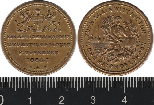 Great Britain: 1886-7 Sir Reginald Hanson Lord Mayor of London token ...