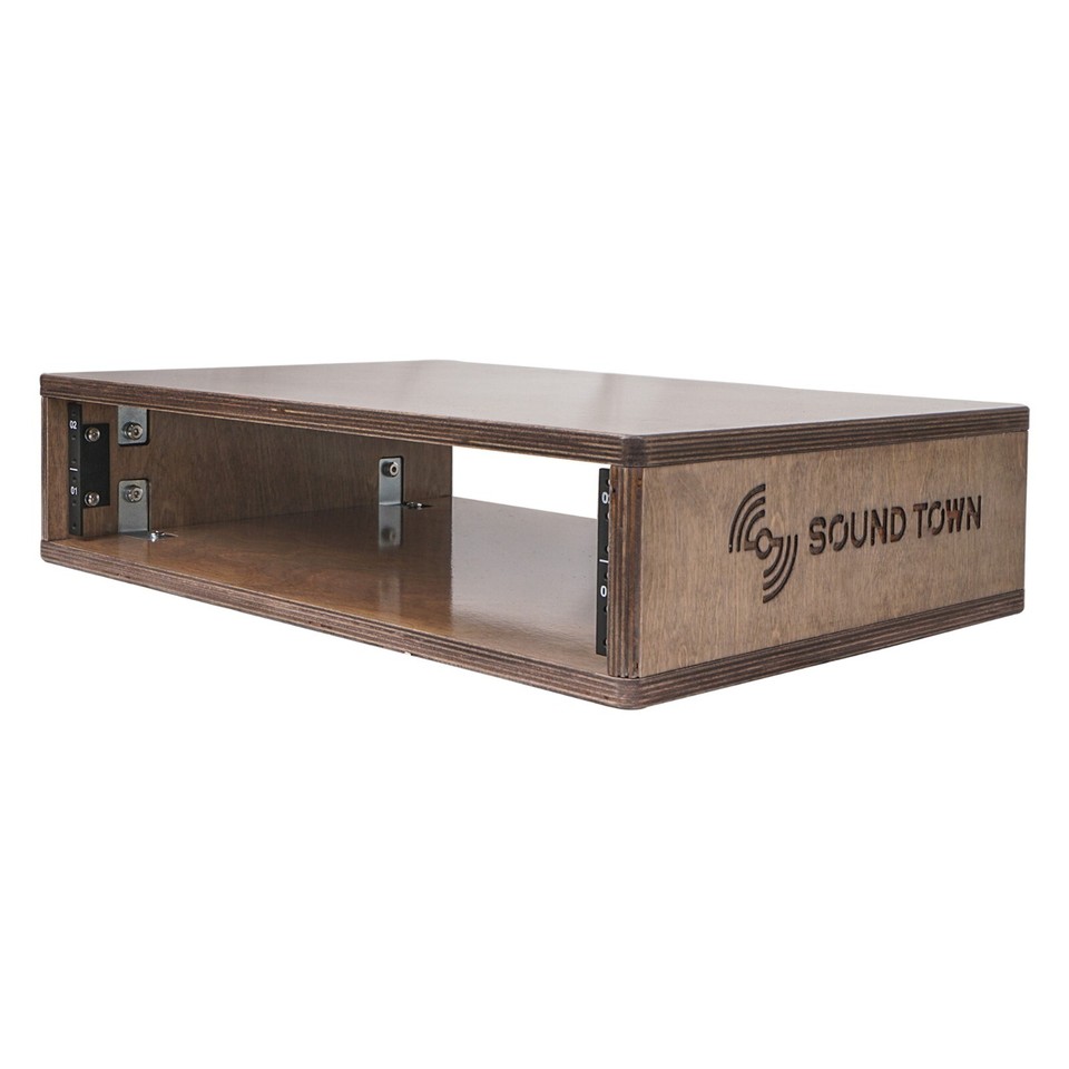 Sound Town DIY 2U Studio Rack w/ Baltic Birch Plywood Weathered Brown ...