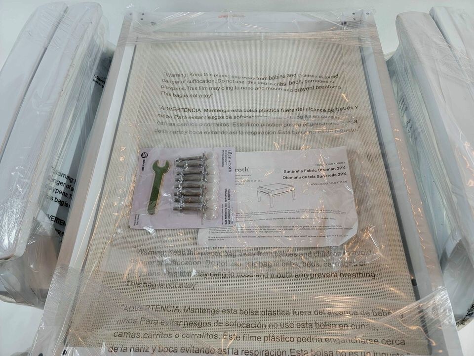 Allen + Roth Seavale Set of 2 White Aluminum Ottoman | eBay