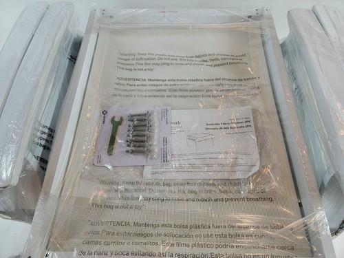 Allen + Roth Seavale Set of 2 White Aluminum Ottoman | eBay