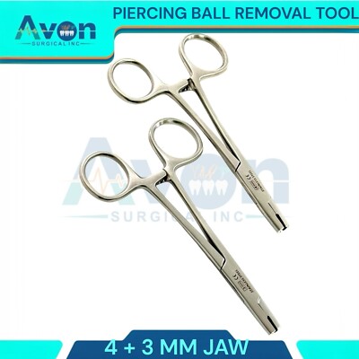2PK Dermal Piercing Ball Removal Pliers 3mm + 4mm Body Piercing Plier ...