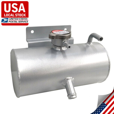 Universal Aluminum Radiator Header Horizontal Round Coolant Overflow ...