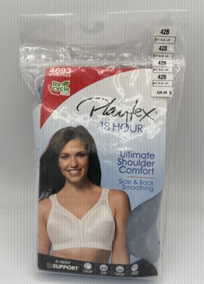 Playtex 18 Hour Wirefree Soft Blue Gray Bra #4693 Shoulder Comfort ...