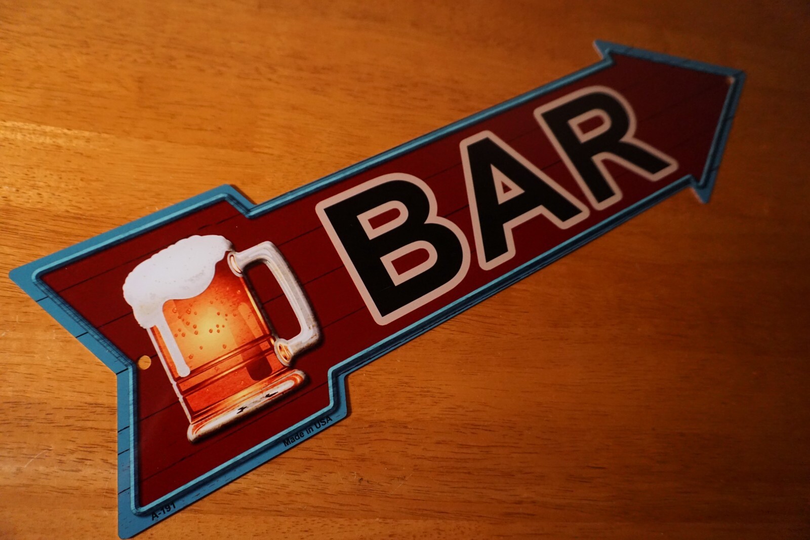 Rustic Bar Metal Arrow Street Sign Beer Mug Pub Tavern Restaurant Home ...