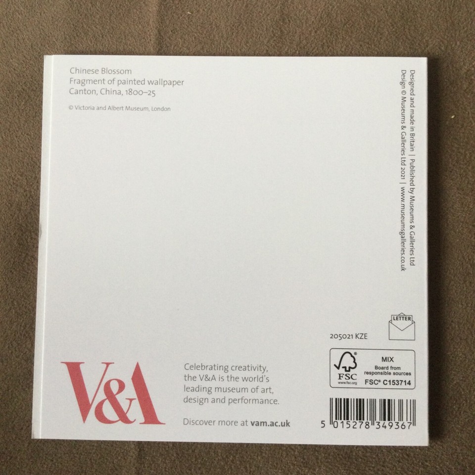 V&A Greeting Card With Envelope Chinese Blossom Design Blank | eBay UK