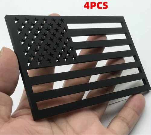 4PCS Black US American Flag Emblem, Acrylic Decals 3D for Car Truck SUV ...