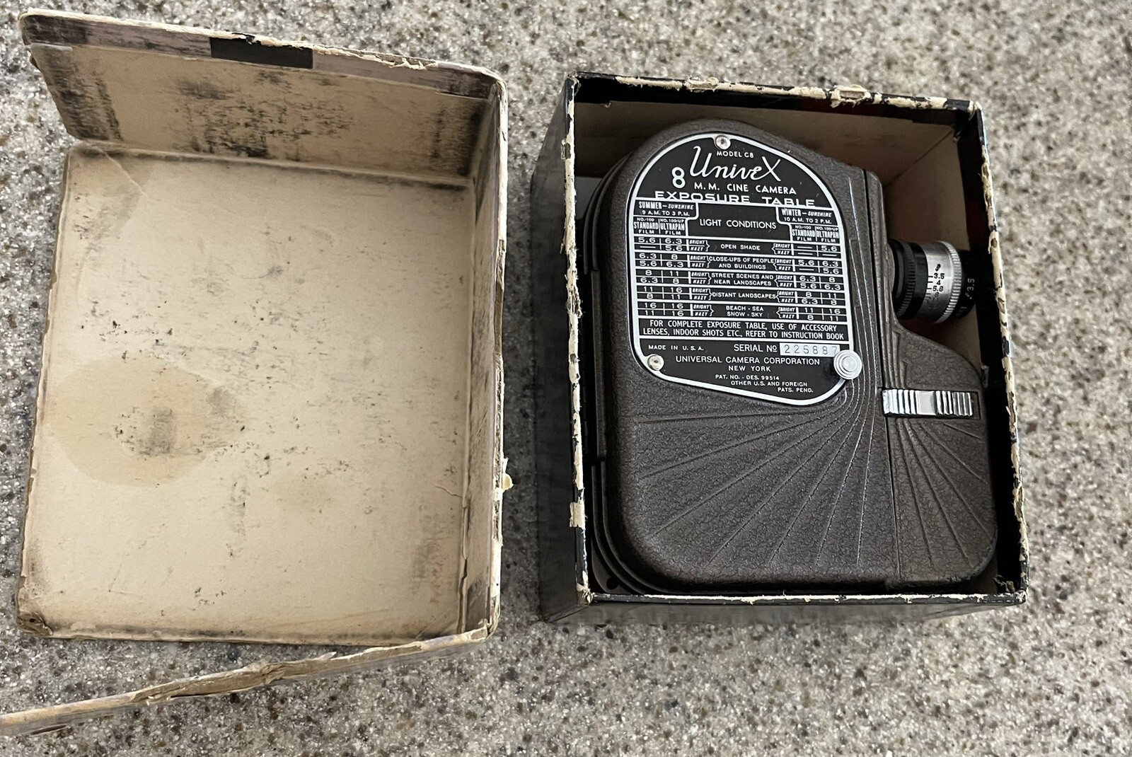 1930's Univex 8mm Cine Movie Camera Model f 3.5 Original Box w/xtras | eBay