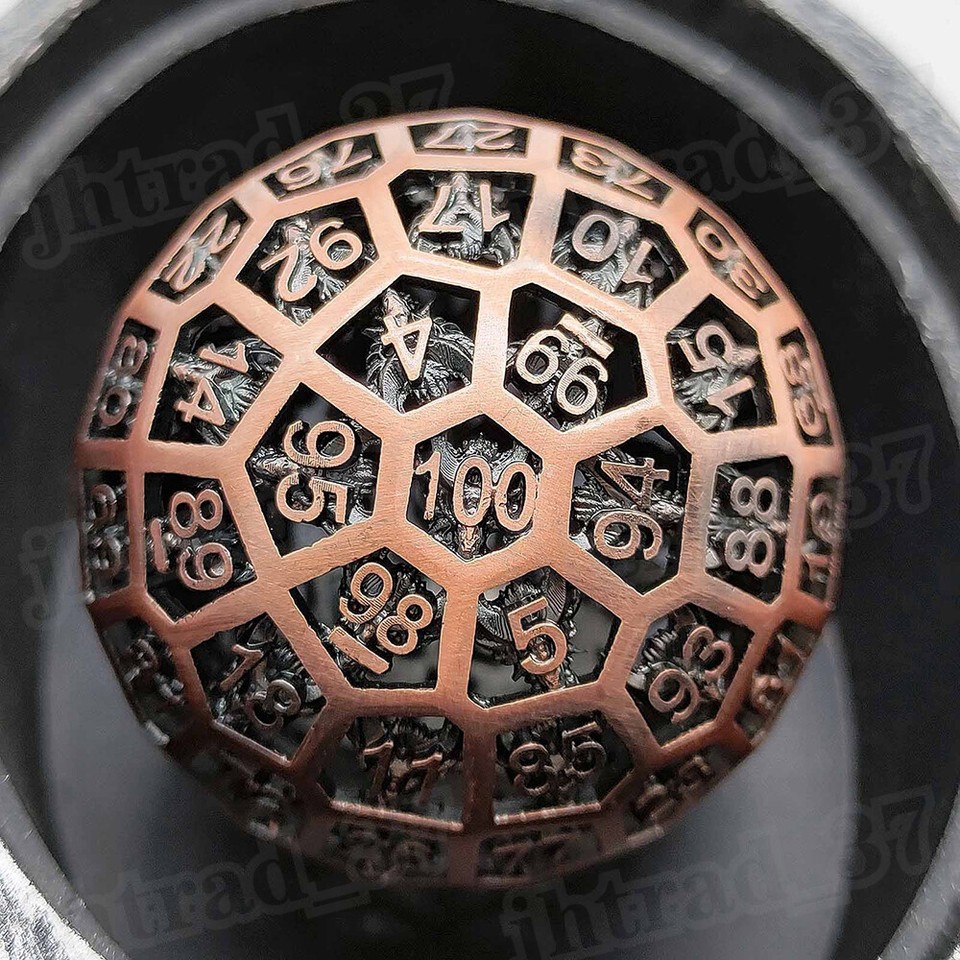 1 × D100 Polyhedral Metal DND Dice RPG Dungeons and Dragons MTG D&D ...