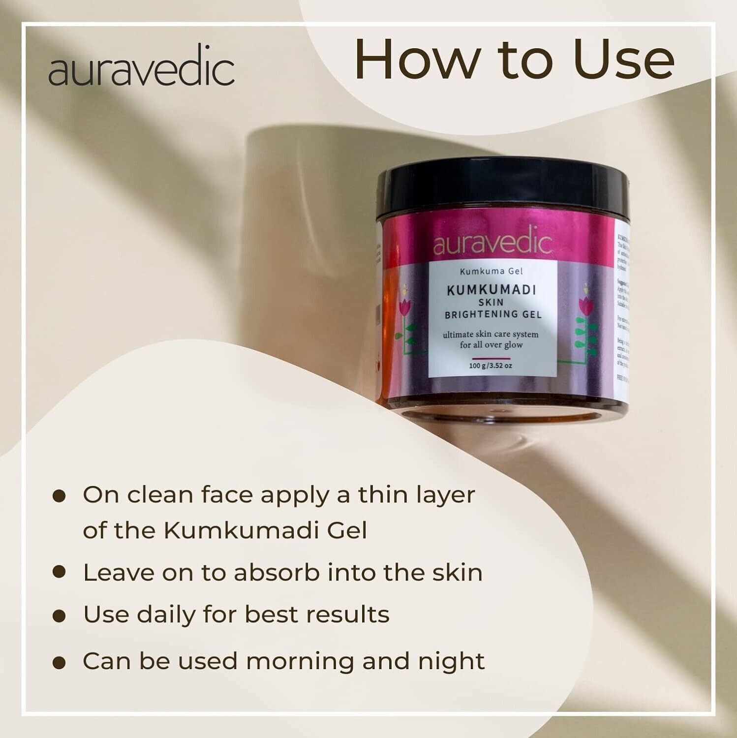 Auravedic Kumkumadi Gel 100 g with Kumkumadi tailam Kumkumadi oil face ...