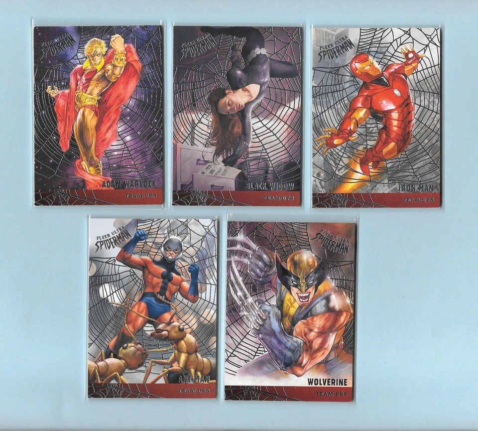 2017 Fleer Ultra Spider-Man Complete Web Foil Team Ups Set #TU1 to # ...