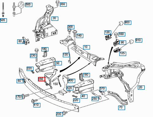 OEM MERCEDES BENZ E W212 RADIATOR SUPPORT BRACKET A2126200900 GENUINE ...