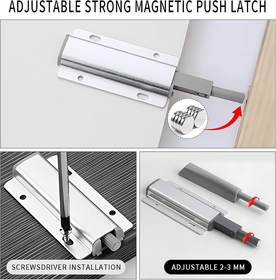 Magnetic Push To Open Touch Pressure Catch Latch Door Drawer Cabinet ...