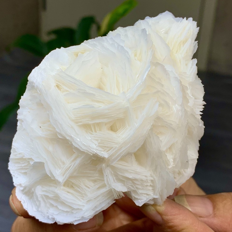 244G Natural rose calcite fluorescence effect mineral specimen ...