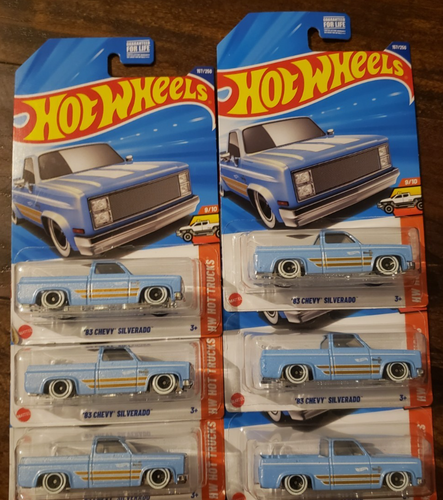 Hot Wheels 2025 '83 Chevy Silverado Pearl Light Blue 1/64 Squarebody ...