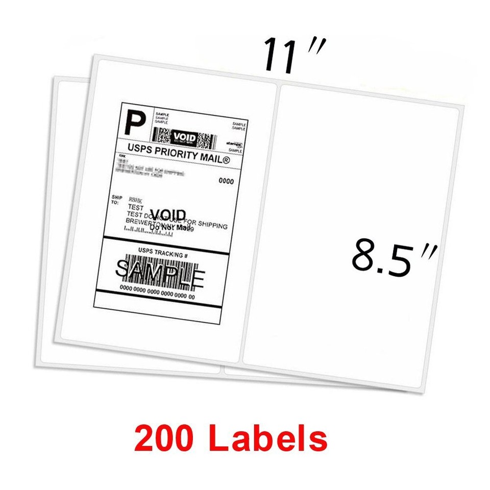 200-4000 Half Sheet Shipping Labels Page 8.5x5.5 Self Adhesive Round 2 ...