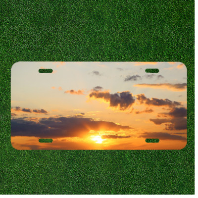 Creative License Plate Auto Tag With Amazing Clouds Over Sunset During ...