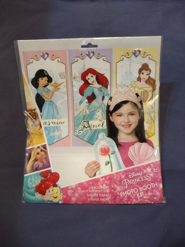 New Disney Princess Photo Booth Kit Ariel Belle Jasmine Backdrops ...